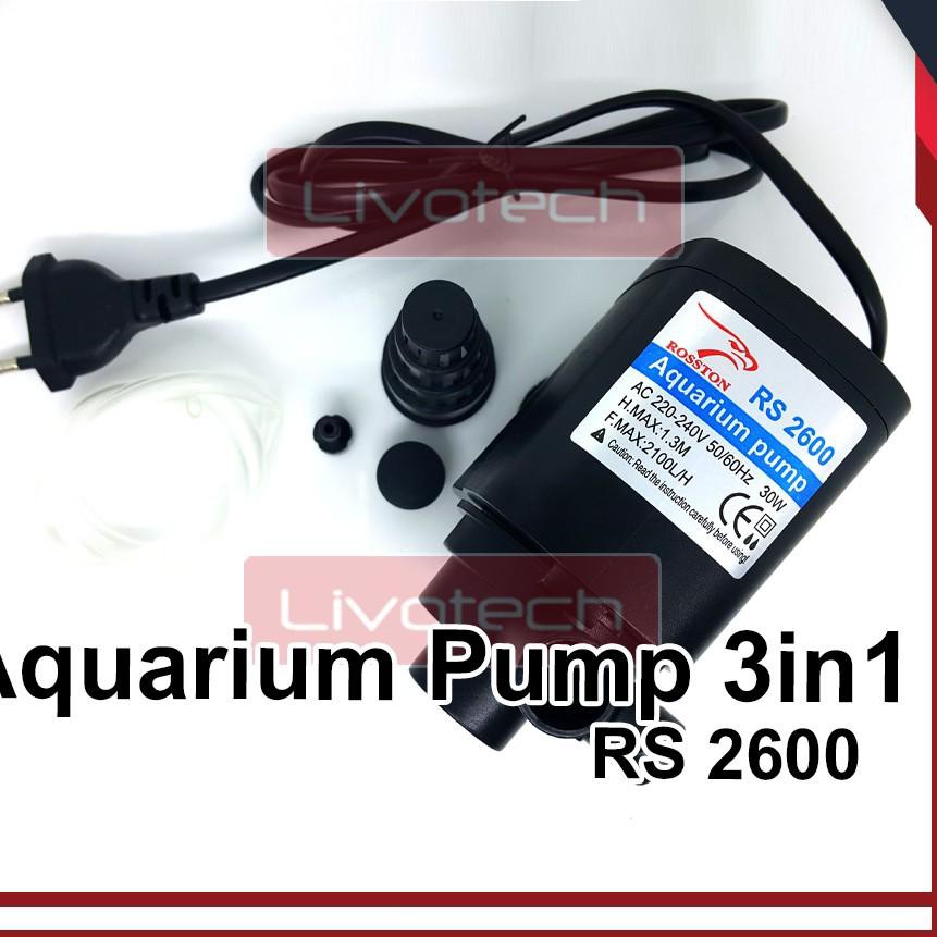 Jual Pompa Air Rosston 3in1 RS-2600 Aquarium Celup Kolam Pump Akuarium ...