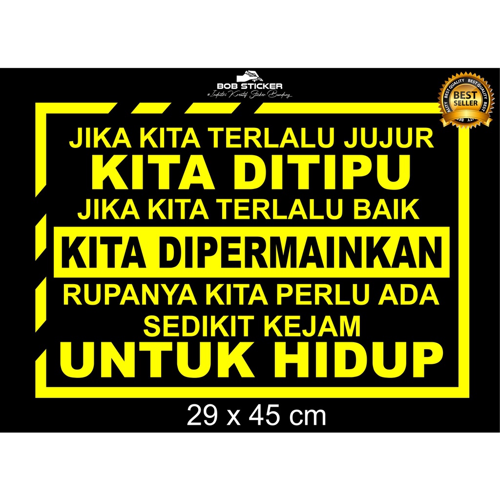Jual cutting stiker kaca mobil / stiker bodi mobil / stiker kata kata ...