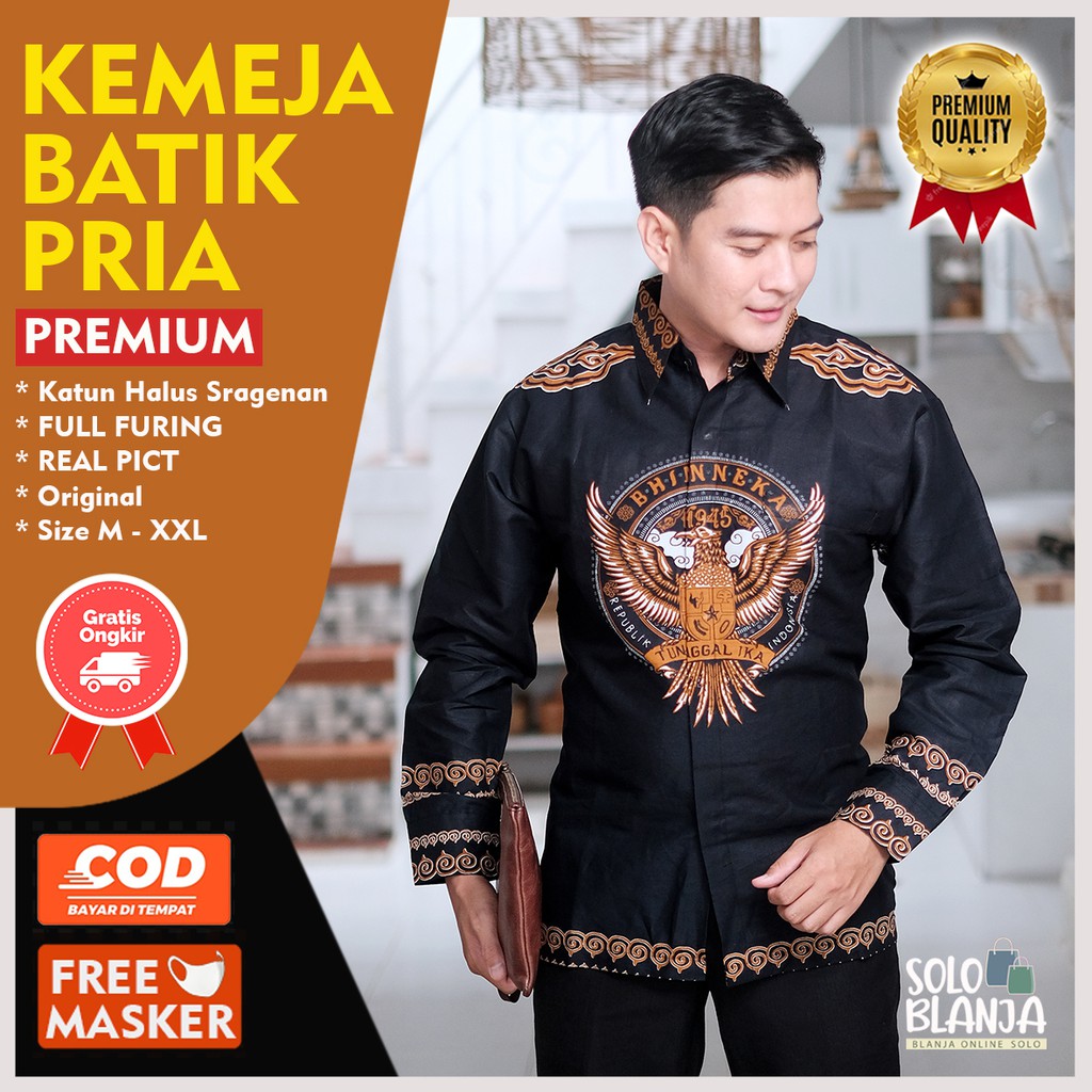 Jual BAJU BATIK PRIA LENGAN PANJANG BATIK PREMIUM BATIK PRIA LAPIS ...