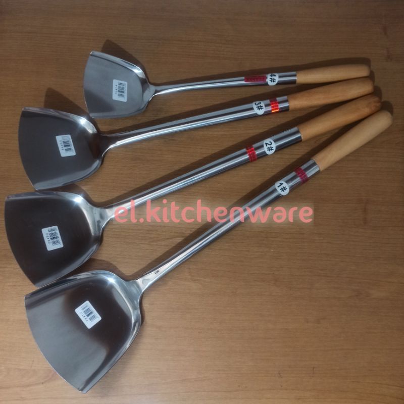 Jual sodet gagang kayu - merk fujinex original - spatula jumbo panjang ...