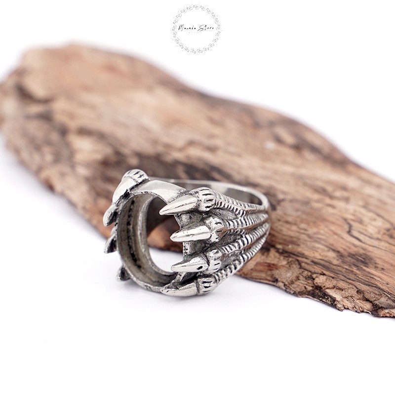 Jual Emban Cincin Pria Batu Akik Alpaka Lapis Perak 925 Cakar 13 x 16 ...