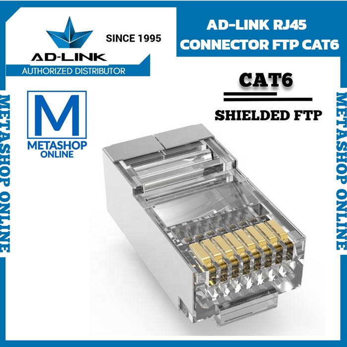 Jual AD-LINK Connector RJ45 FTP Cat6 Shielded Metal Konektor Cable LAN ...