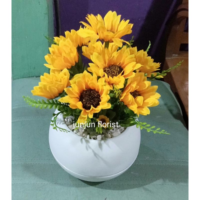Jual Bunga Matahari Jumbo Vas Bola Rangkaian Bunga Matahari Besar Bunga