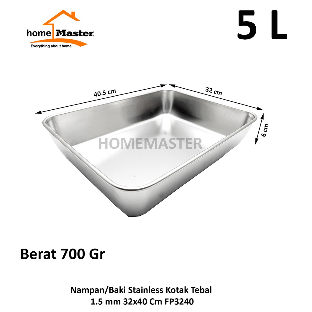 Jual HomeMaster Nampan/Baki/Tray Stainless Kotak/Rectangle/Square Tebal ...