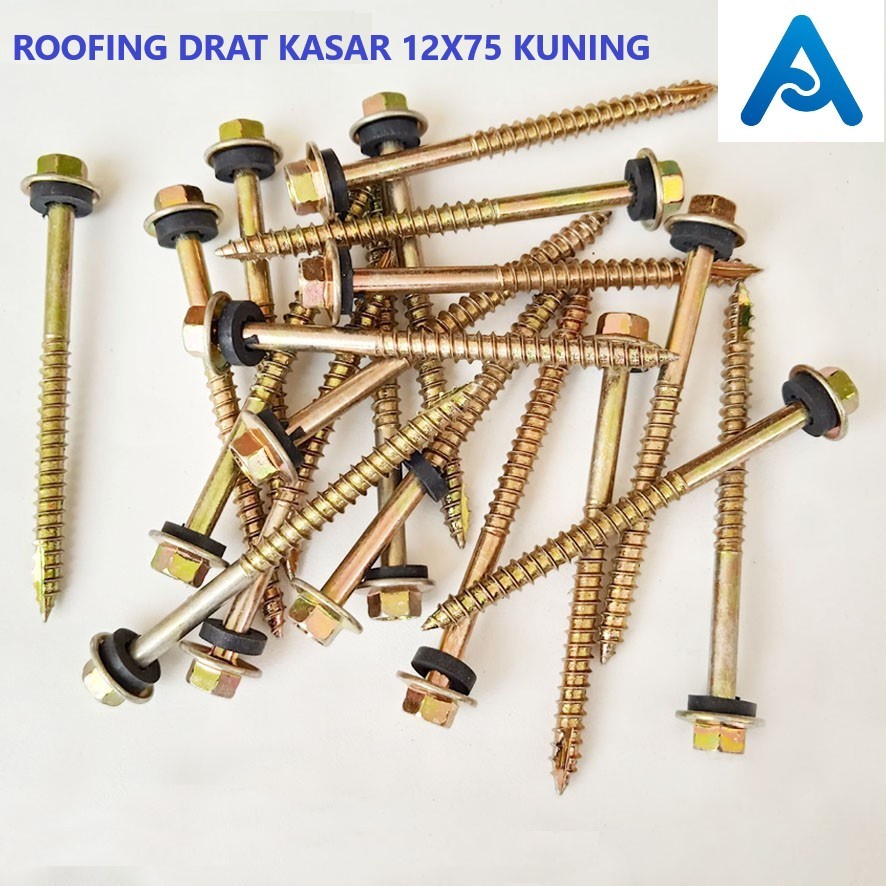 Jual Sekrup Baja Ringan Baut Roofing Kayu Galvalum 12x75 Kuning Lion ...