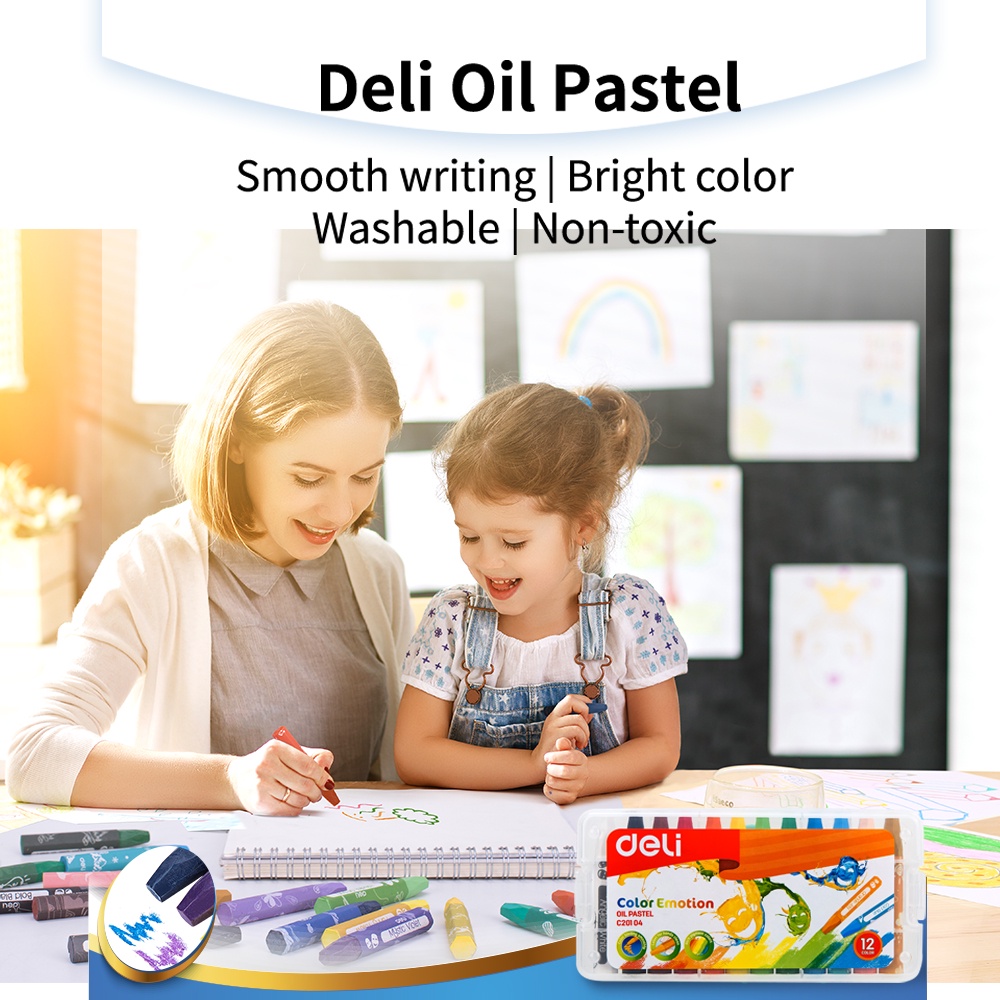 Jual Deli Oil Pastel Crayon 12/24/36 Warna cerah sempurna tidak beracun ...