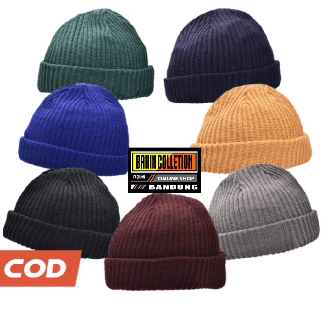 Jual Topi Kupluk Rajut / Short Beanie Hat Model Polos Pria Wanita ...