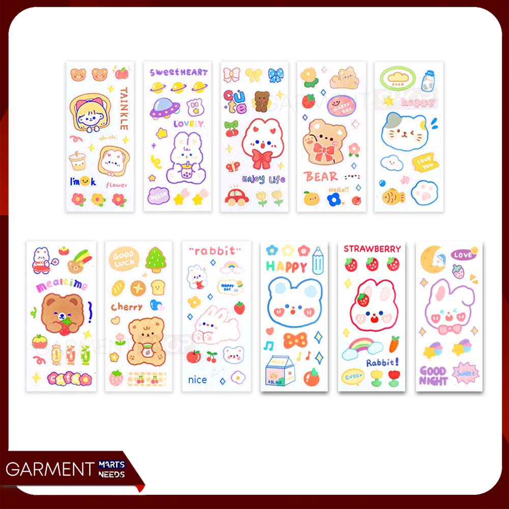 Jual Sticker Aesthetic Kelinci Beruang Lucu Stiker Dekorasi Journal ...