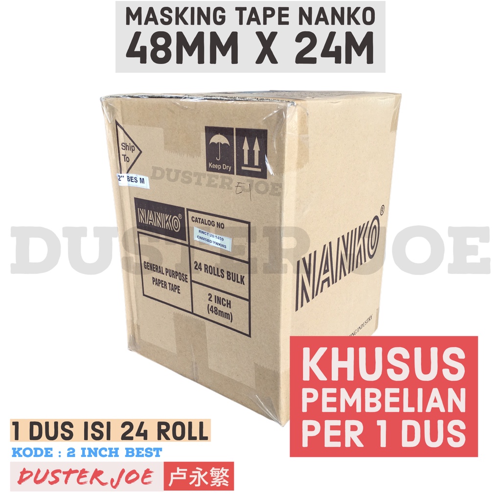Jual [PER 1 DUS] Masking Tape Nanko 2 inch 24M BEST / Lakban Kertas (1 ...