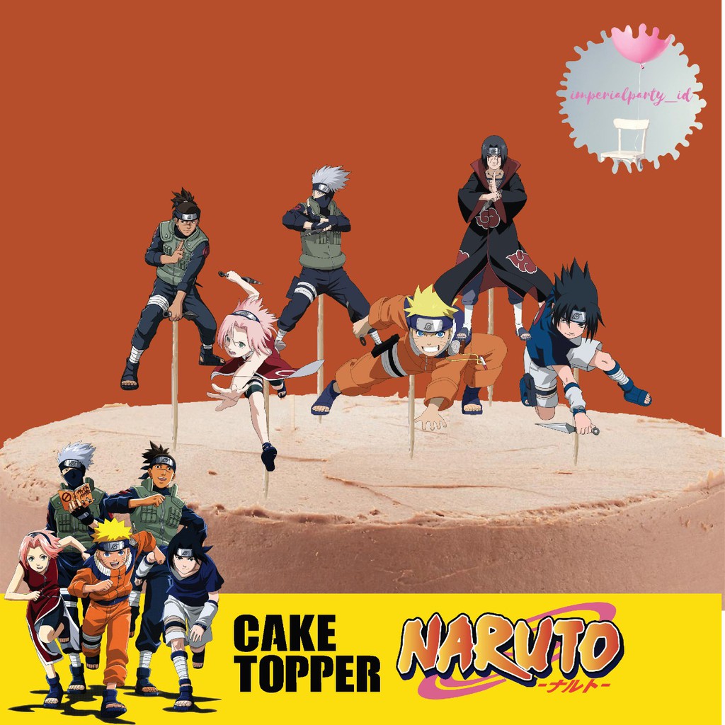 Jual Cake Cupcake Topper Kue Naruto Sasuke Uchiha Kakashi | Shopee ...