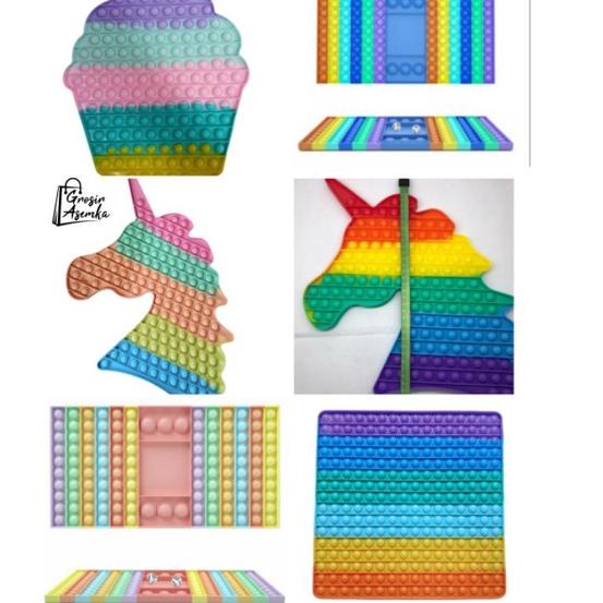 Jual (Buruan beli) Mainan Popit Anak Rainbow Jumbo Pop It Rainbow Kotak ...