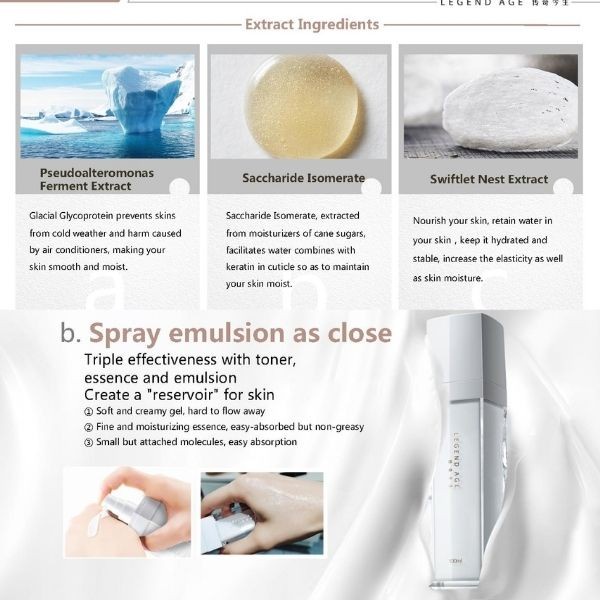 Jual LEGEND AGE Skincare 3-in-1 Emulsion Face Mist Spray 100ml | Shopee ...