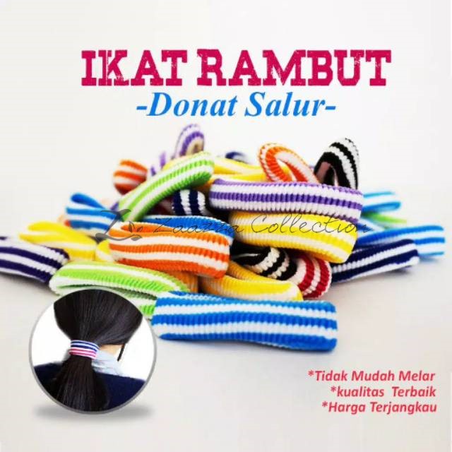 Jual Ikat Rambut Anak Donat Salur | Kuncit Anak Donat Motif Salur ...