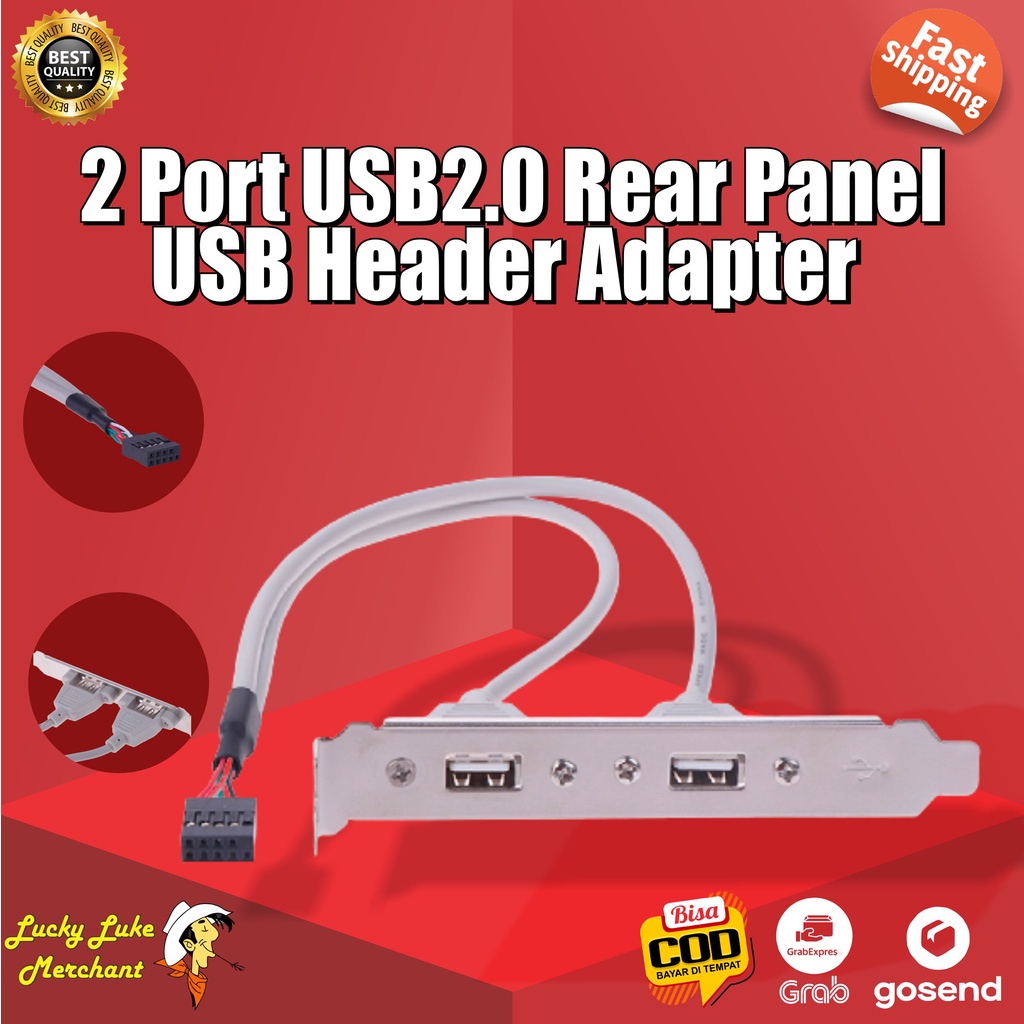 Jual 2 4 Port Rear Panel USB Header Extention Expansion Bracket to ...
