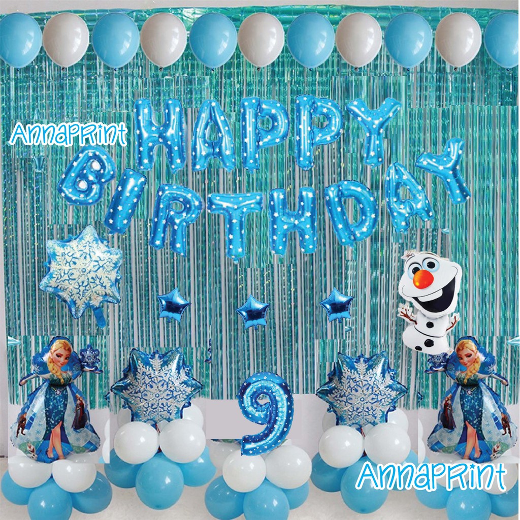Jual Paket Dekorasi Balon Ulang Tahun Birthday Frozen Elsa Olaf ...