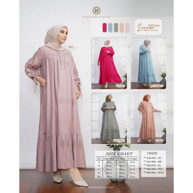 Jual Lunara Midi Dress by Nadheera Luxury | Shopee Indonesia