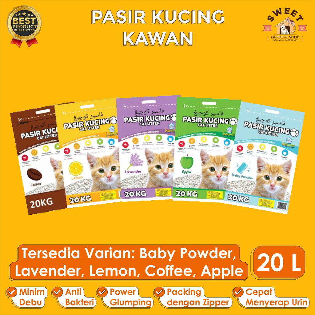Jual PASIR KUCING KAWAN 20 KG- KAWAN PASIR KUCING GUMPAL WANGI ...