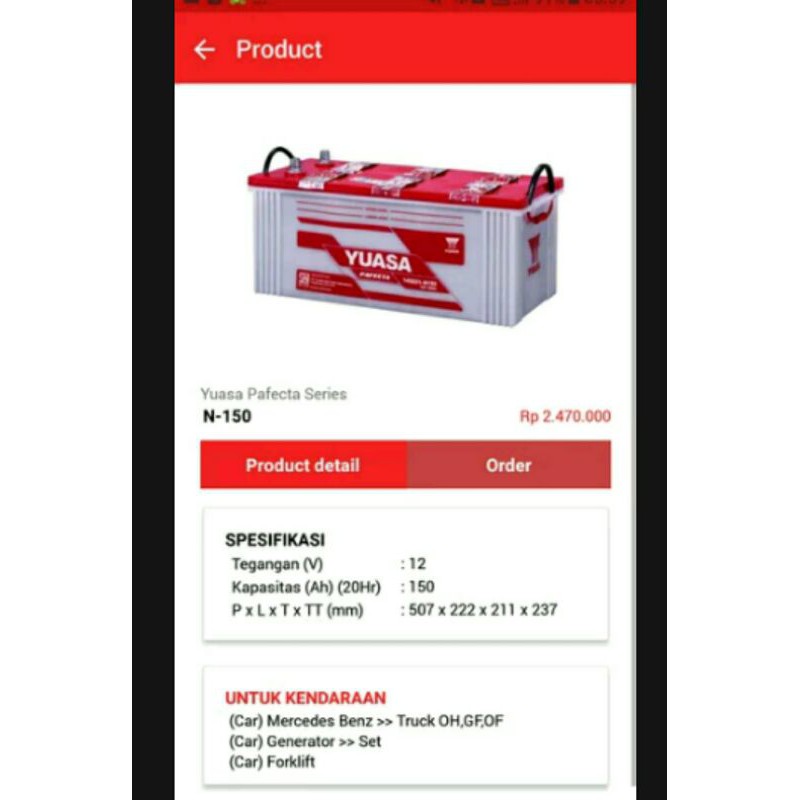 Jual Accu aki n150 yuasa 12v 150ah | Shopee Indonesia