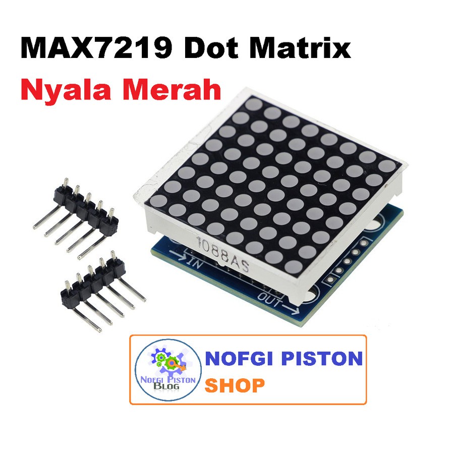 Jual MAX7219 LED Dot Matrix 8x8 Module isi 1, Nyala Merah 8*8 MAX 7219 ...