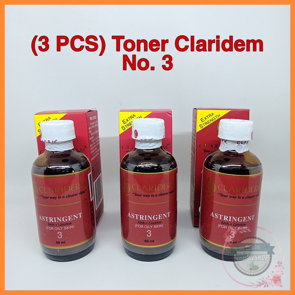 Jual ( 3PCS ) - Clariderm Astringent Alkohol No 3 ORIGINAL / Toner ...