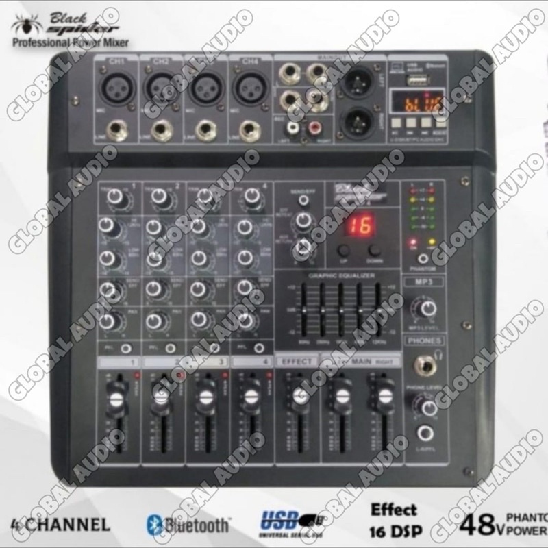 Jual Power Mixer Audio Black Spider MP 4 4channel Original blackspider mp4 Mixing 4 Bagus ( Bisa ...