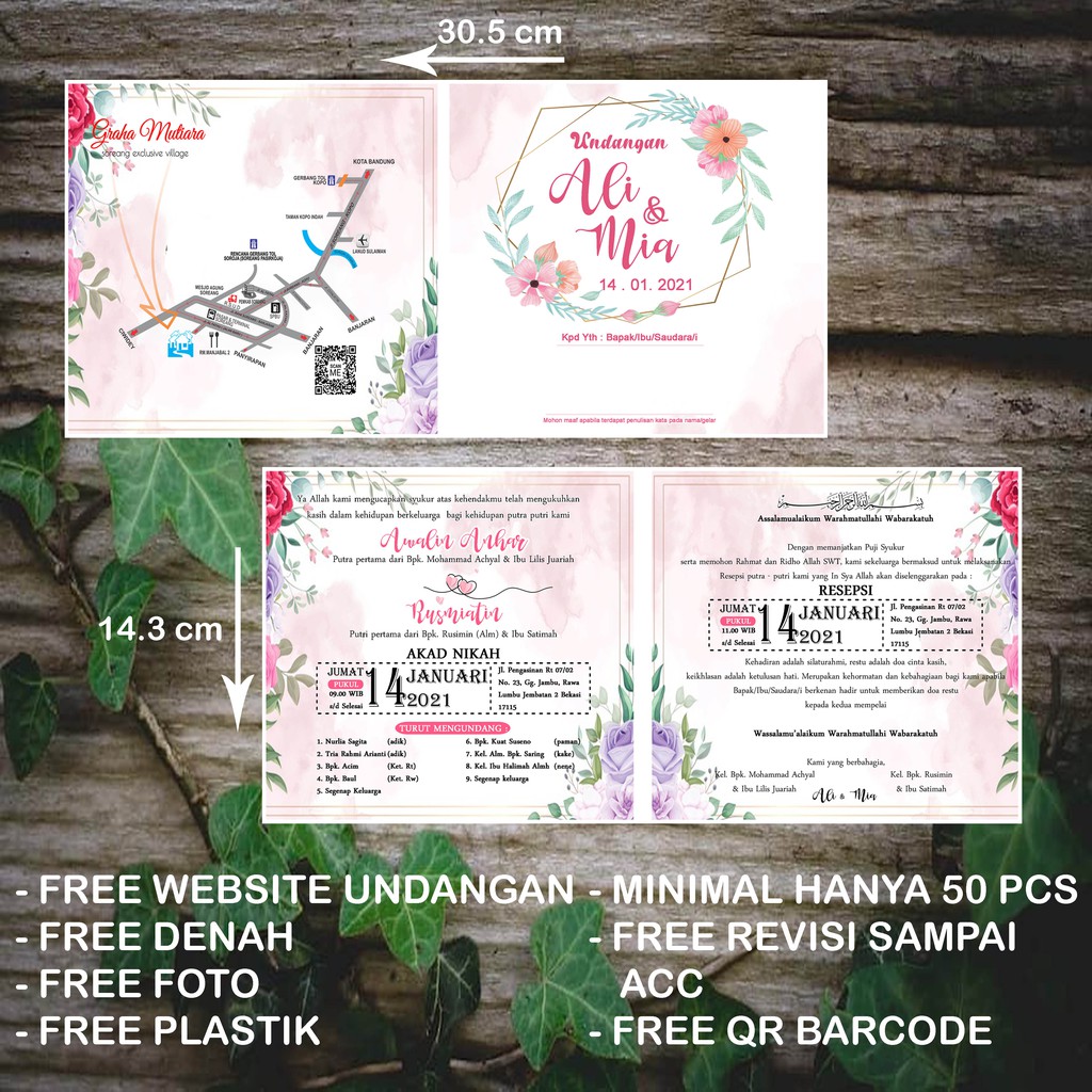 Jual UNDANGAN PERNIKAHAN NIKAHAN NIKAH WEDDING UNAP12 SUNAT ULANG TAHUN ...
