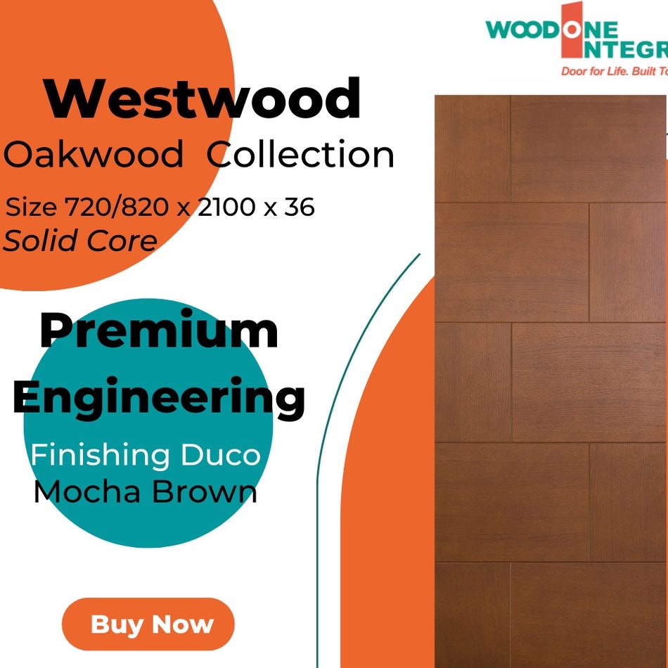 Jual Pintu Woodone Integra Premium Engineering tipe WESTWOOD SOLID core ...