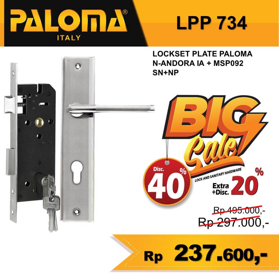 Jual Kunci Set PALOMA LPP 734 Handle Mortise Cylinder Lock Gagang Pintu ...