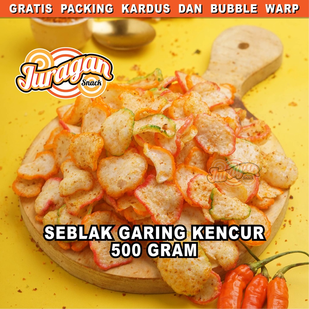 Jual KERUPUK SEBLAK KERING CIKUR PEDAS 500 gram snack kiloan makanan ...