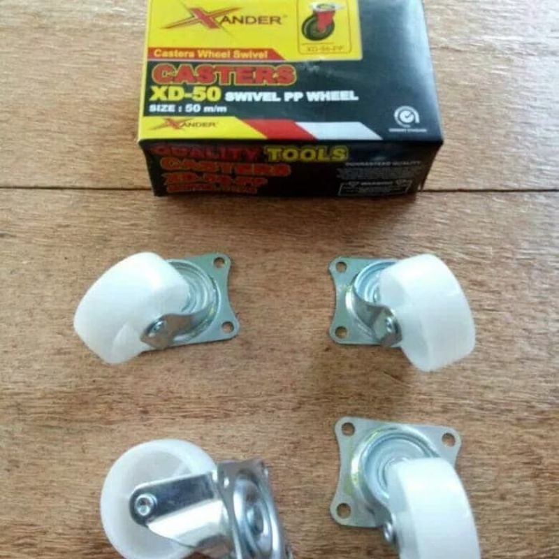Jual roda nylon putih 2" hidup roda bola etalase kursi ranjang lemari ...