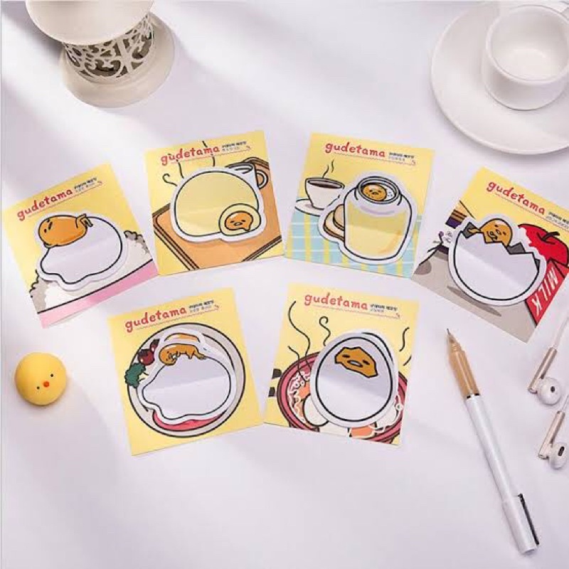 Jual (20 lembar) Sticky Notes gambar Gudetama / Post It Notes Lucu ...