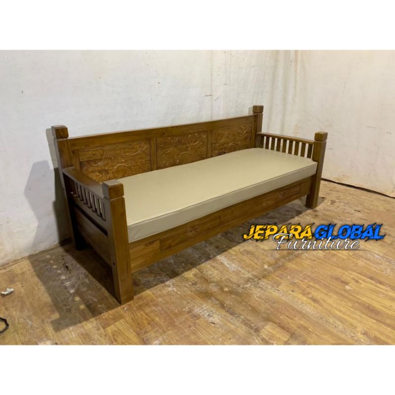 Jual Daybe bangku bale-bale minimalis Jati ulir (bangku jati,bale ukir ...