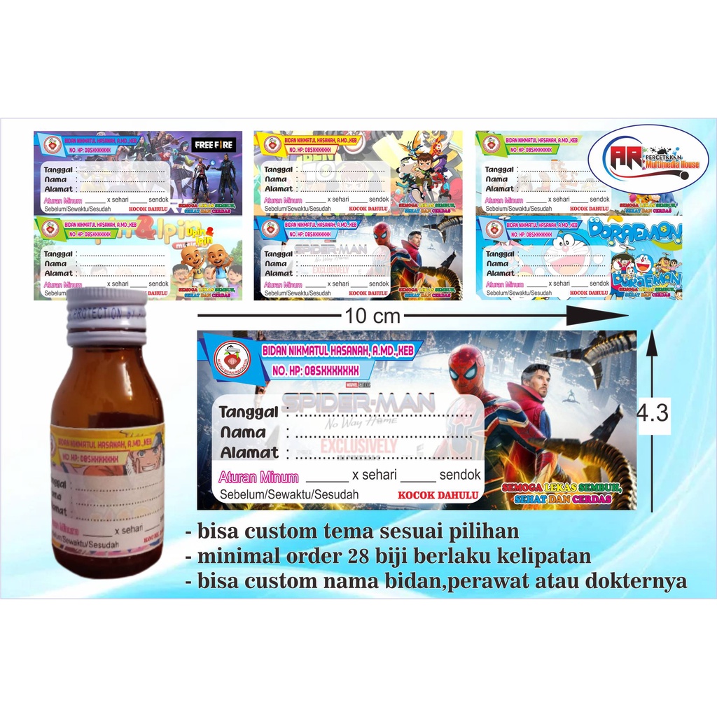 Jual Label obat syrup / label obat sirup / stiker obat / stiker obat ...