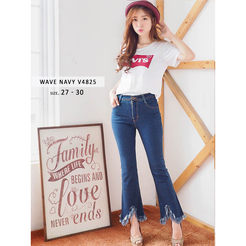 Jual Celana Cutbray Small Jeans - Cutbray Wave Navy V4825 | Shopee ...