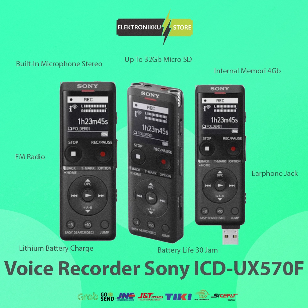 Jual Alat Perekam Rekaman Suara Sony ICD-UX570F Digital Voice Recorder ...