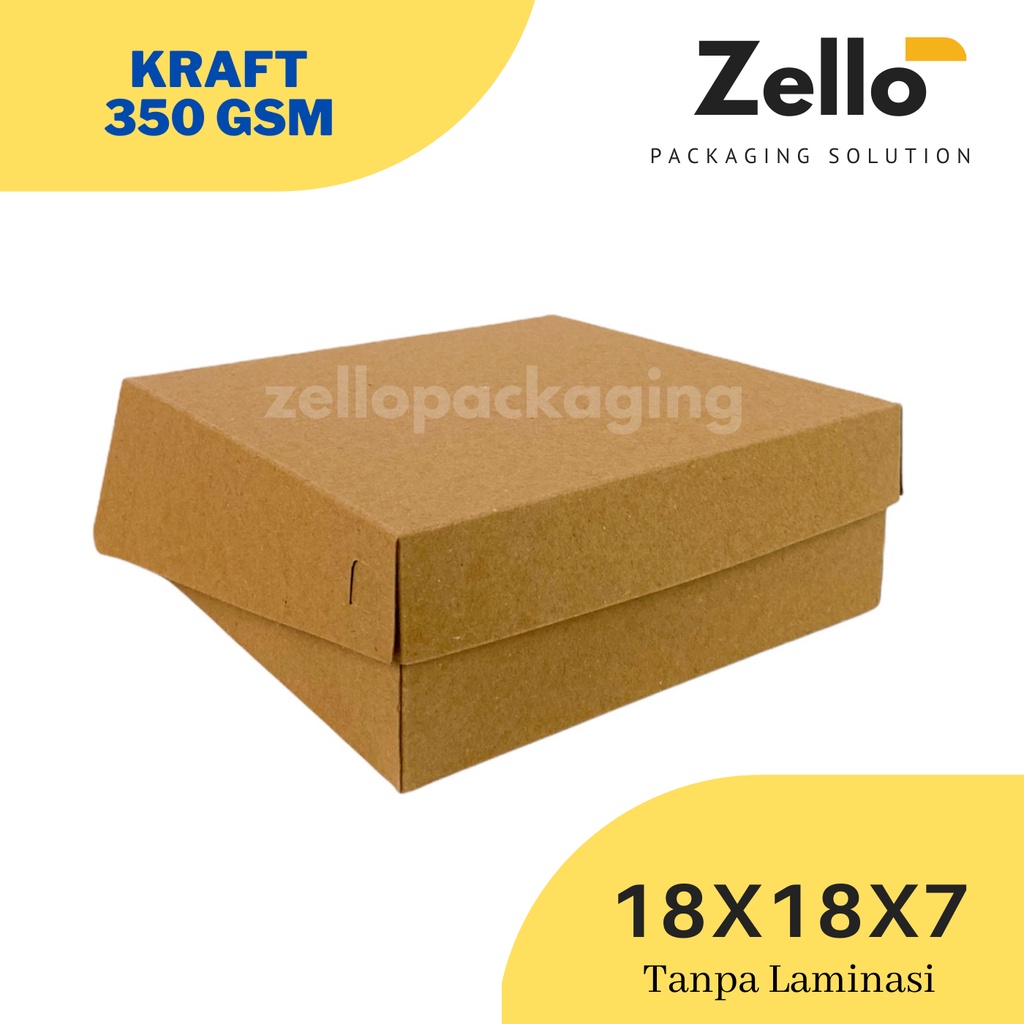 Jual Kotak Nasi Rice Box Kemasan Kue Roti Snack Hampers Kraft 18x18x7 ...
