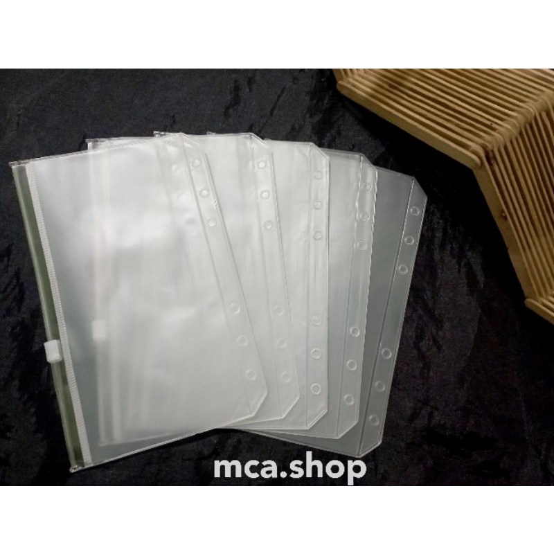 Jual Zipper A6 Transparan / Kantong Binder Penyimpanan Uang / Kantong ...