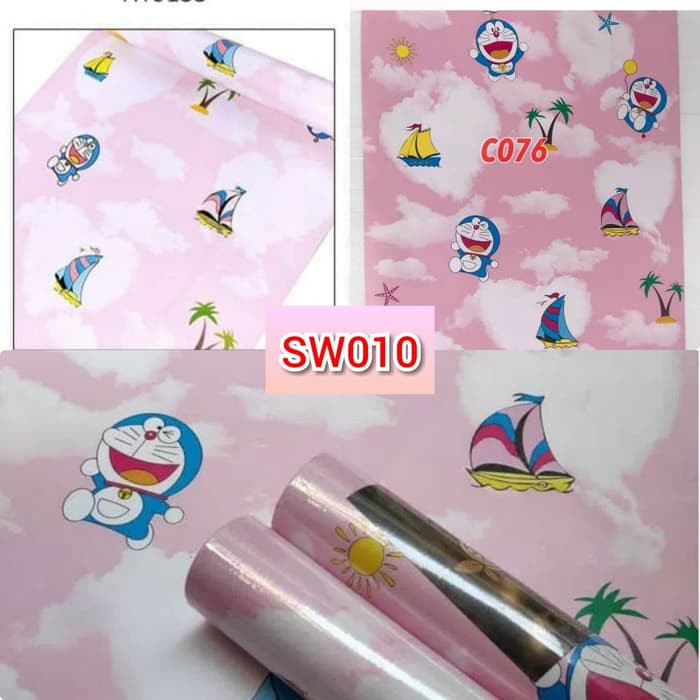 Jual wallpaper sticker dinding doraemon beach pink | Shopee Indonesia