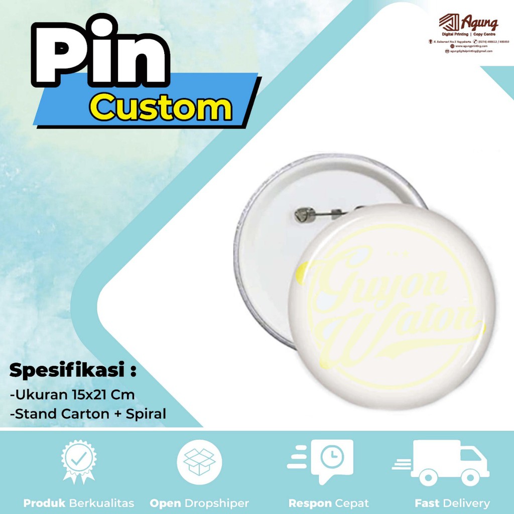 Jual CETAK PIN DESAIN SESUAI KEINGINAN (CUSTOM) MURAH BISA SATUAN ...