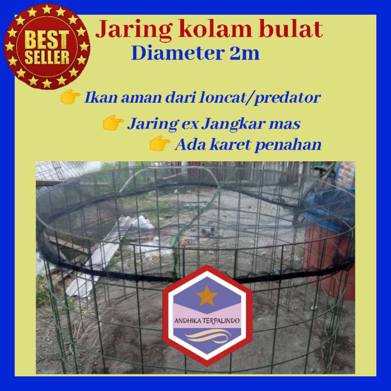 Jual waring penutup kolam bulat diameter 2m/Jaring penutup kolam D2 ...