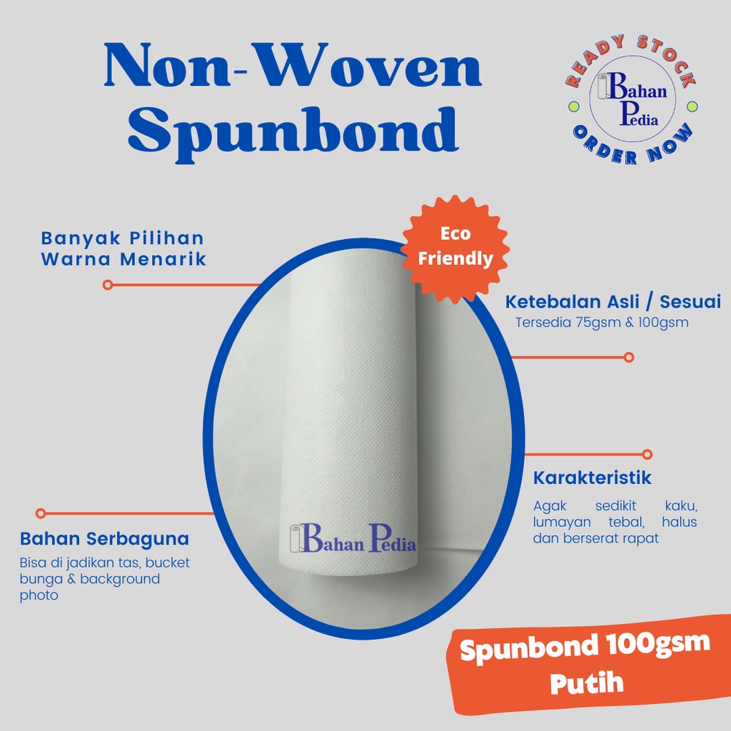 Jual Kain Spunbond 100gsm Bahan Puring Furing Goodie Bag 100x160 cm ...