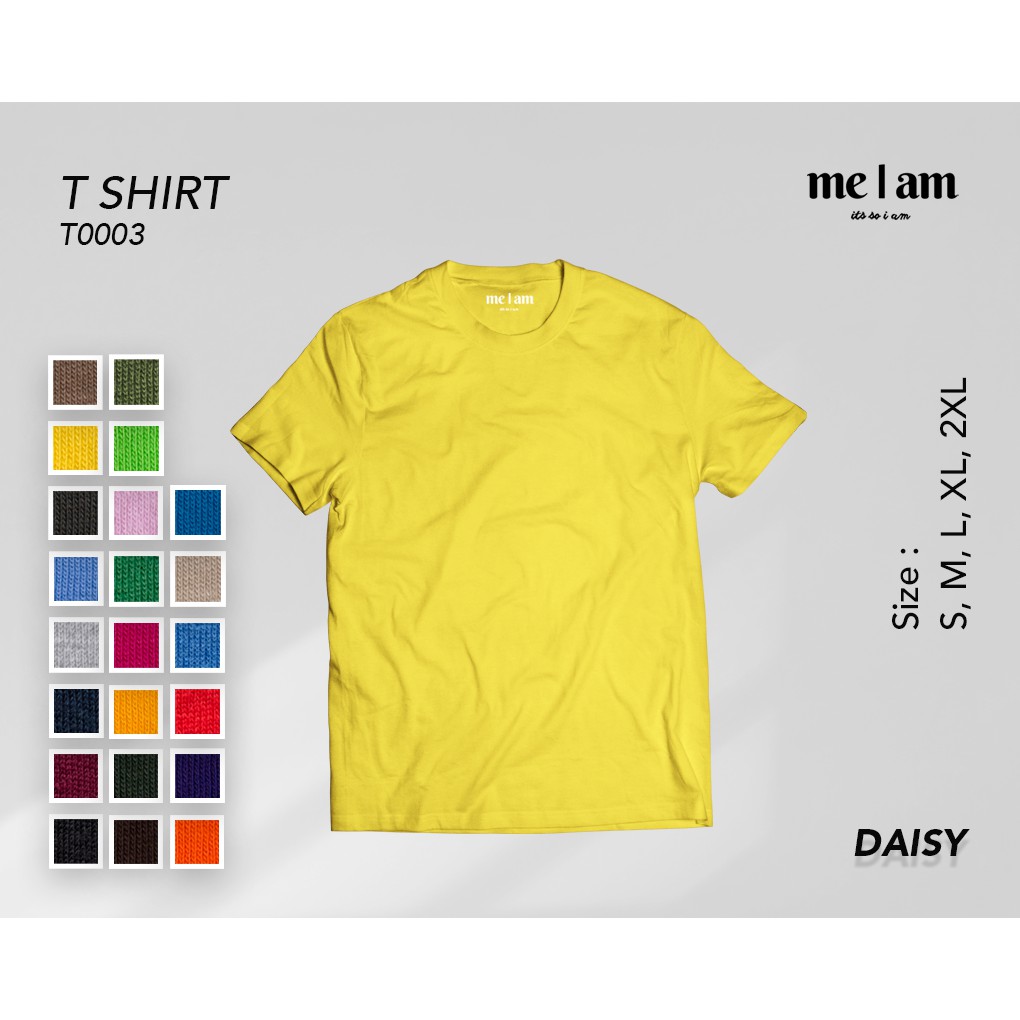 Jual KAOS SOFT TEE WARNA KUNING DAISY POLOS WANITA PRIA - ME I AM ...