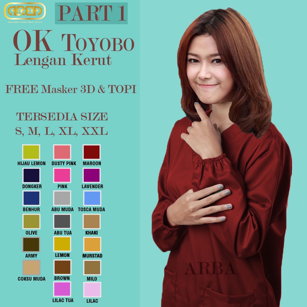Jual Baju OK Toyobo Lengan Panjang KERUT Scrub Medis Bahan Toyobo ORIGINAL PREMIUM Part 2 ...