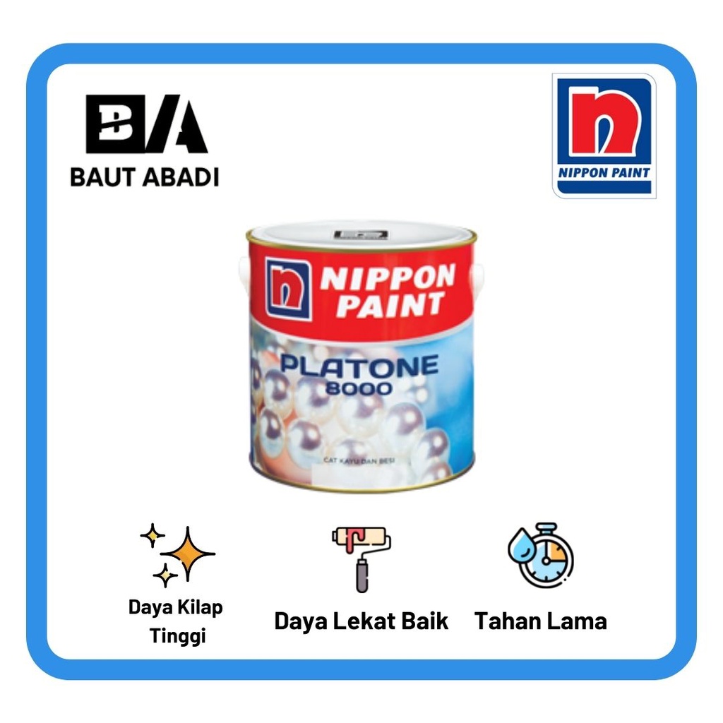 Jual Cat Besi dan Kayu High Gloss Nippon Paint Platone 8000 - 20 | Shopee Indonesia