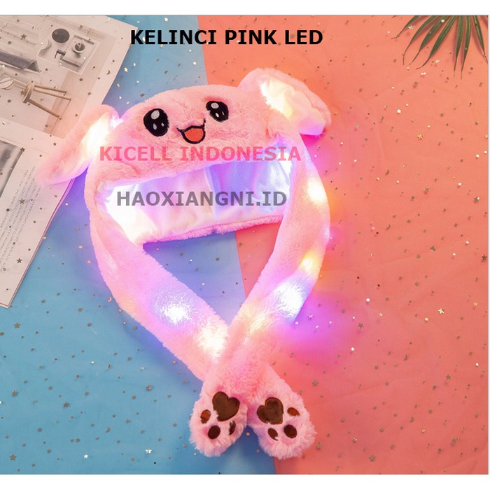 Jual Topi Bunny Kelinci Rabbit Hat PINK Versi Terbaru Berlampu LED ...