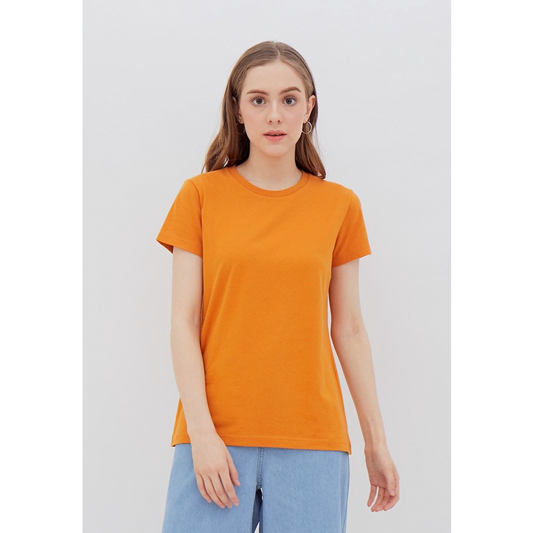 Jual Executive Basic Round Neck Cotton T-Shirt Pumpkin | Shopee Indonesia