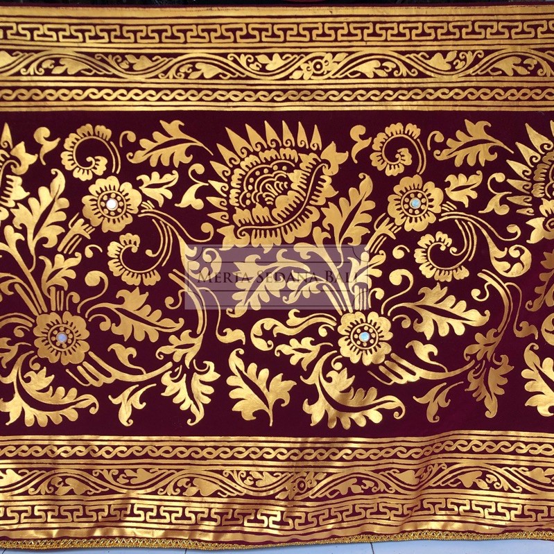Jual Kain Prada Bludru Lukis / Pedapa Bali Tinggi 90cm Motif Bunga ...