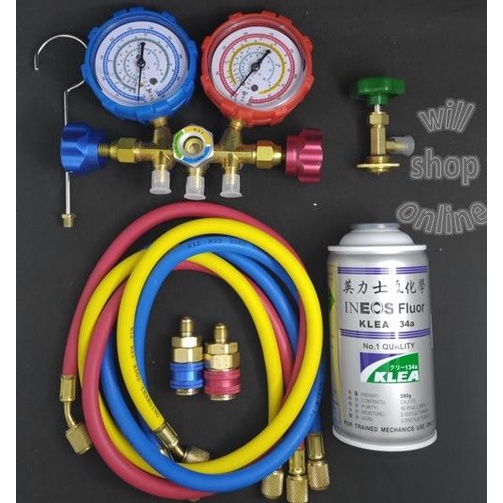 Jual Paket Alat Pengisian Freon Ac Mobil Kulkas Komplit Manifold Double ...