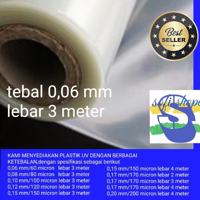 Jual Plastik UV lebar 3 meter tebal 60 micron green house | Shopee Indonesia