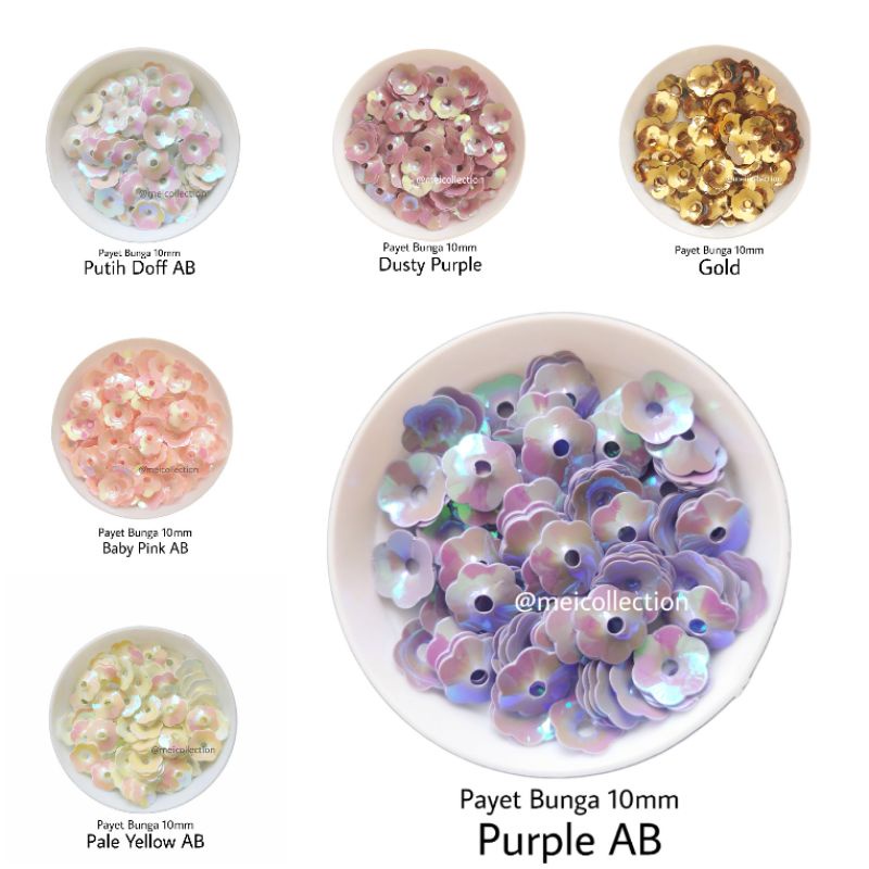 Jual payet bunga bahan bunga 3D ukuran 10mm | Shopee Indonesia